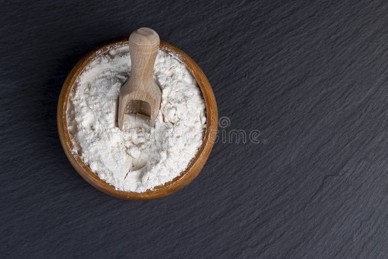 Wheat Flour with Bran for Cooking Bread Stock Photo - Image of plate ...