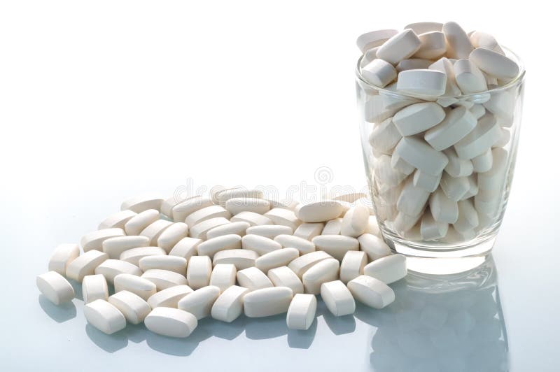 White Whey Tablets Protein on the Table Stock Photo - Image of healing ...