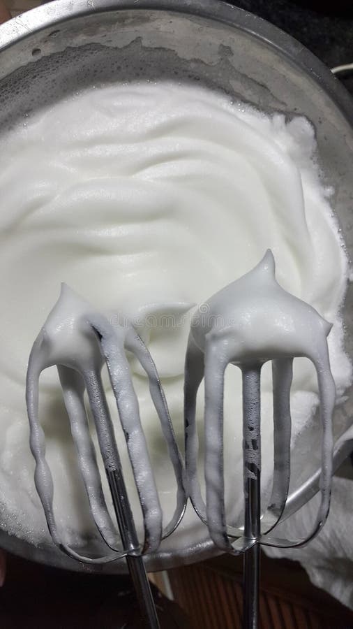 White Whip Cream Prepared for Bake Cake. Stock Photo - Image of icing ...