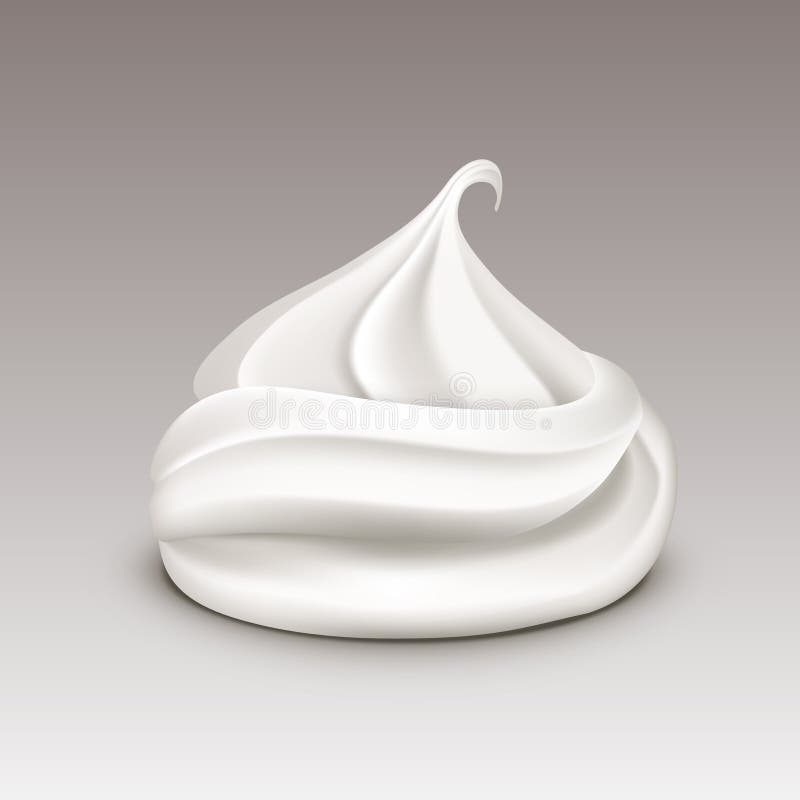 White Whipped Cream Cap on Dessert Cupcakes Stock Vector - Illustration ...