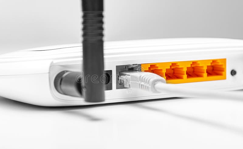 White Wi-Fi Router for Connecting Devices To the Internet. Stock Photo ...
