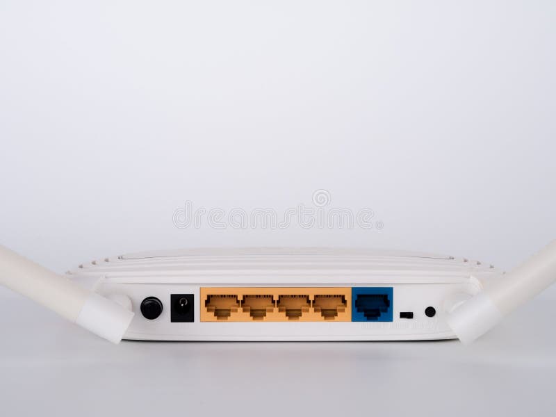White Wi-Fi Router Isolated on the White Background. Stock Photo ...
