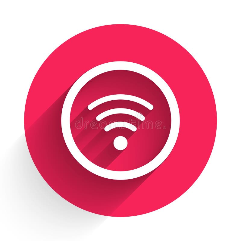 White Wi-Fi Wireless Internet Network Symbol Icon Isolated with Long ...