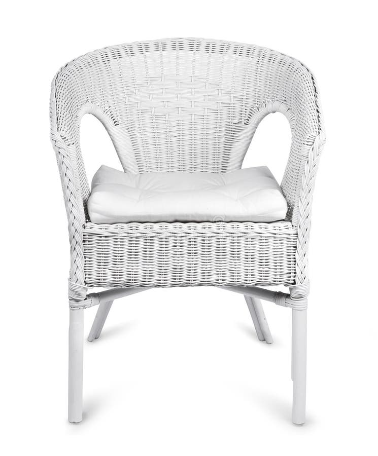 White Wicker Chair Isolated Stock Image - Image of chair, comfortable ...