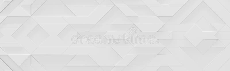 White Wide Geometric Background (Website Head) (3d Illustration Stock ...