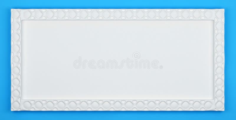 White wide picture frame stock illustration. Illustration of wall ...