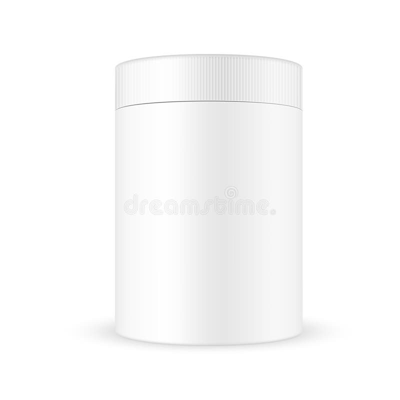 White Wide Round Container with Ribbed Cap/lid Stock Vector ...