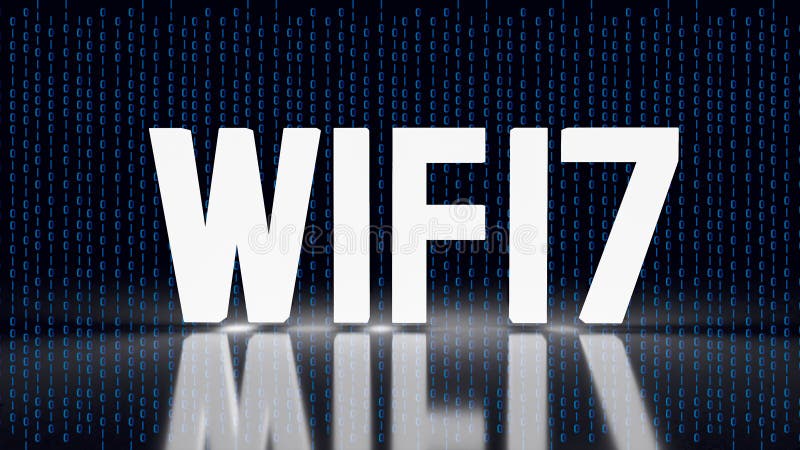 The White Wifi7 Digital Background for Technology Concept 3d Rendering ...