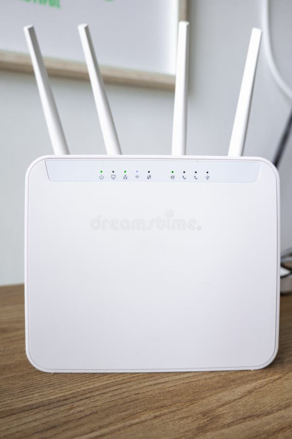 Wireless Internet Router Close-up in a Room or Office Stock Image ...