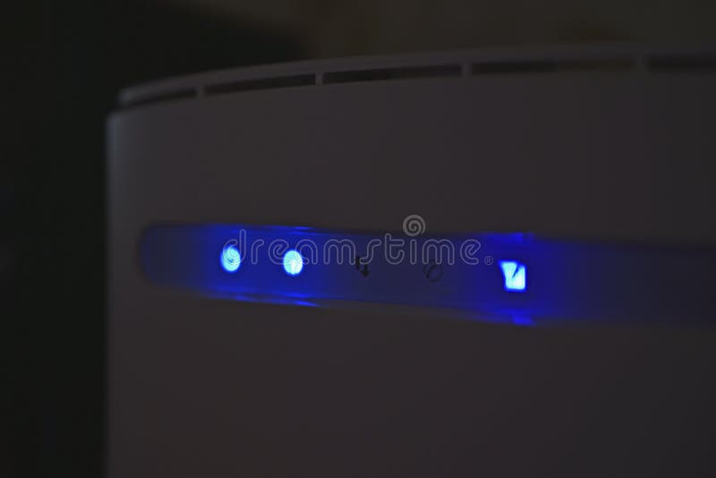 White Wifi Modem with LEDs at the Computer Stock Image - Image of ...