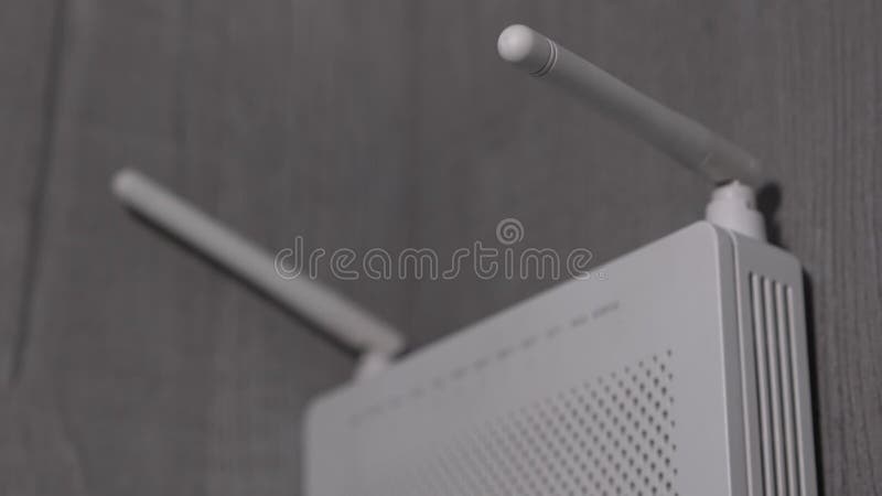 White Wifi Router with Antenna for Internet Communication Stock Video ...