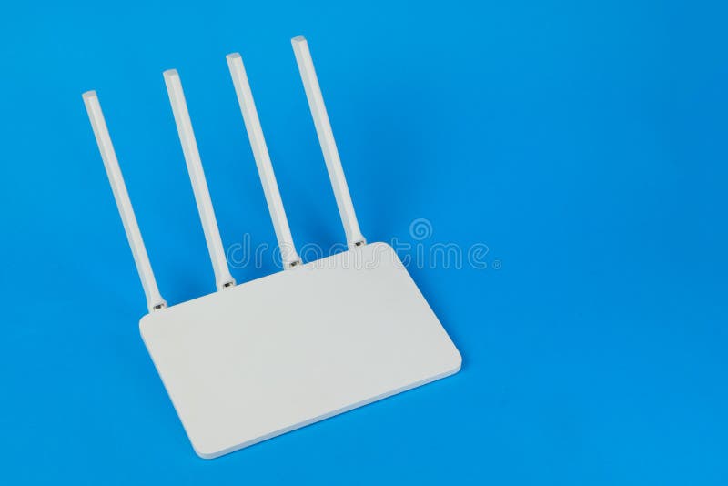 White Wifi Router on Blue Background Stock Illustration - Illustration ...