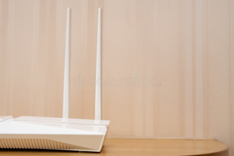 White Wifi Router on a Table Stock Image - Image of router, speed ...