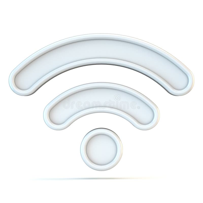 White WiFi sign 3D stock illustration. Illustration of button - 241066296