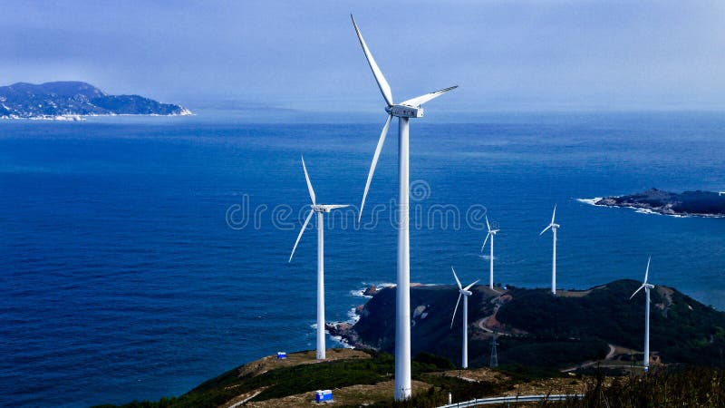 Wind Driven Generator on the Shore Editorial Stock Image - Image of ...