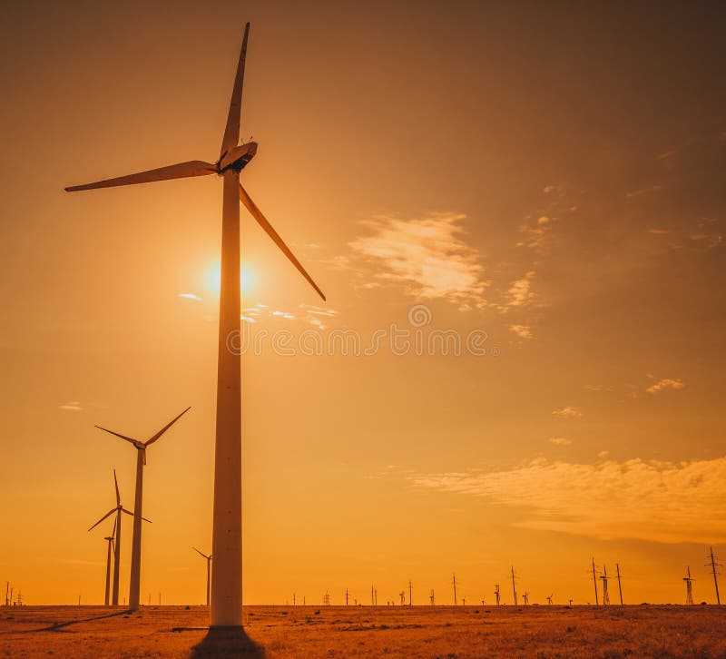 The White Wind Energy Turbine Power Station Stock Image - Image of ...