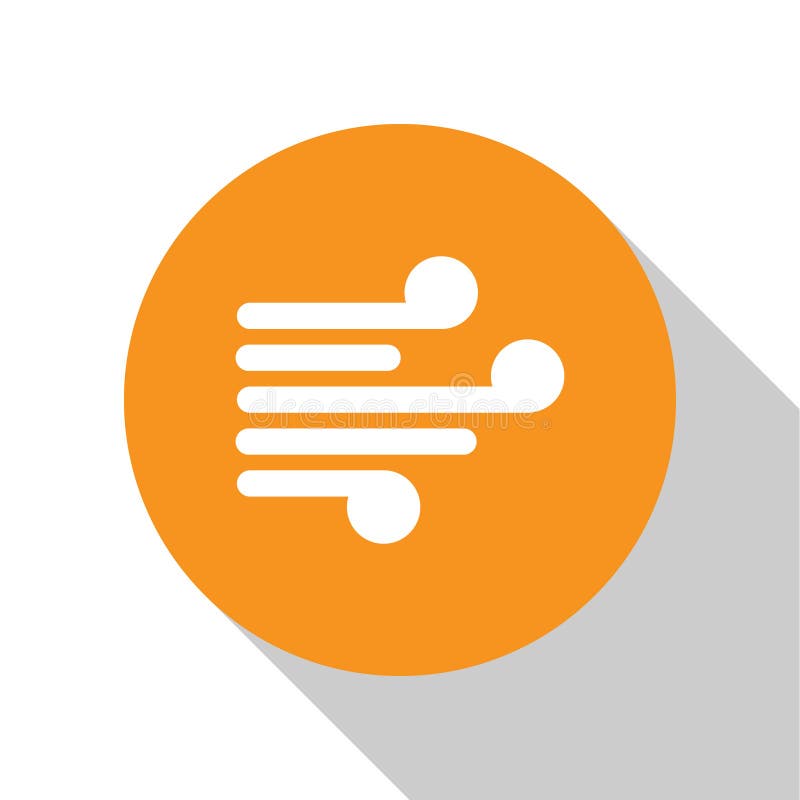 White Wind Icon Isolated on White Background. Windy Weather. Orange ...