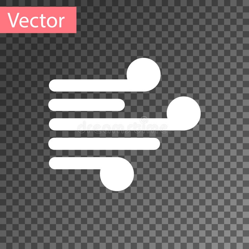 White Wind Icon Isolated on Transparent Background. Windy Weather Stock ...