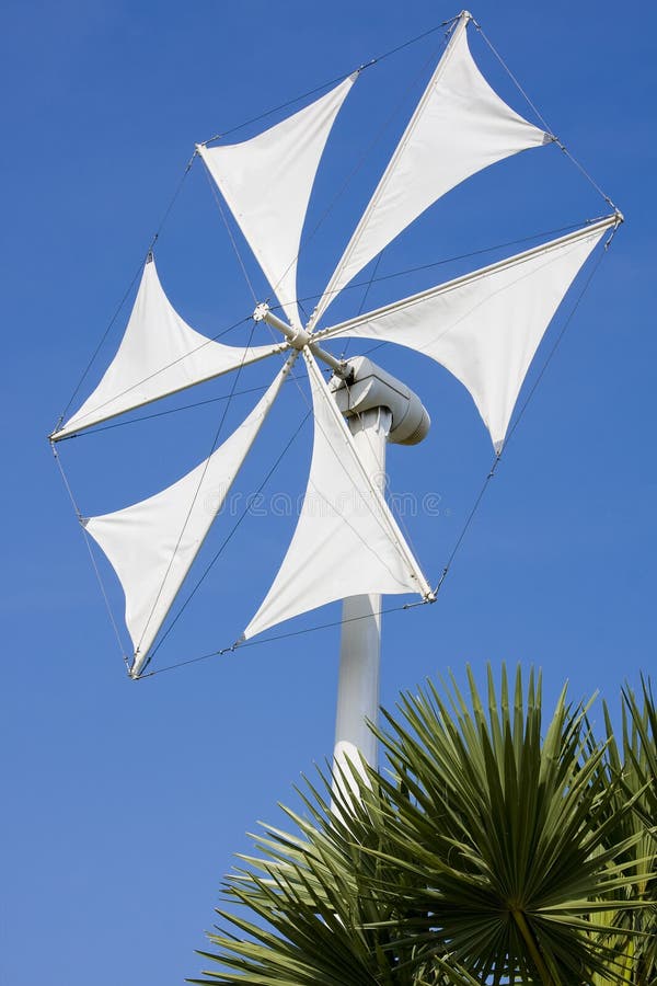 White Wind Turbine Generating Electricity Stock Image - Image of ...