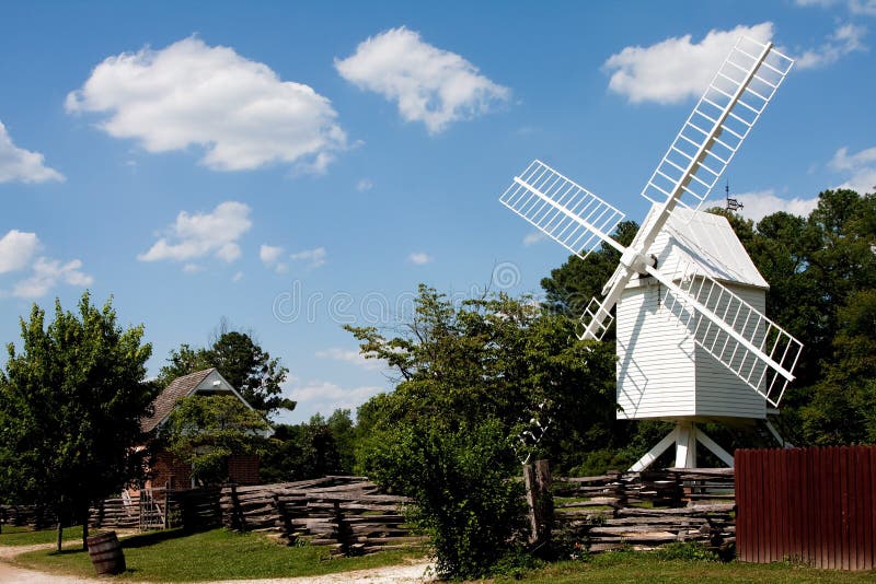 Colonial Williamsburg Windmill Editorial Photo - Image of post ...