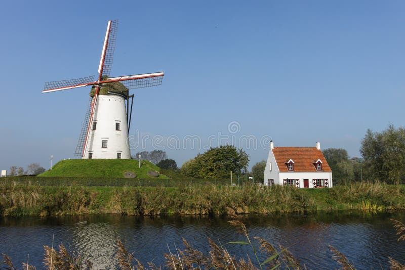 White windmill stock image. Image of kinderdijk, european - 24063911