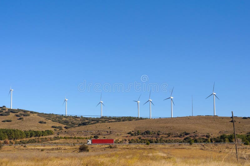 White Windmills Electricity in the Field Wind Generator Stock Image ...