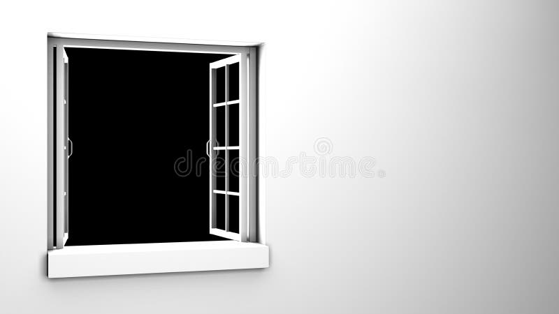 White Window with Black Background. Stock Illustration - Illustration ...