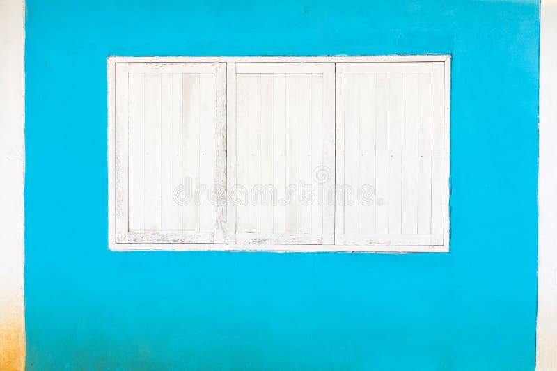 White Window on a Blue Background Stock Photo - Image of green ...