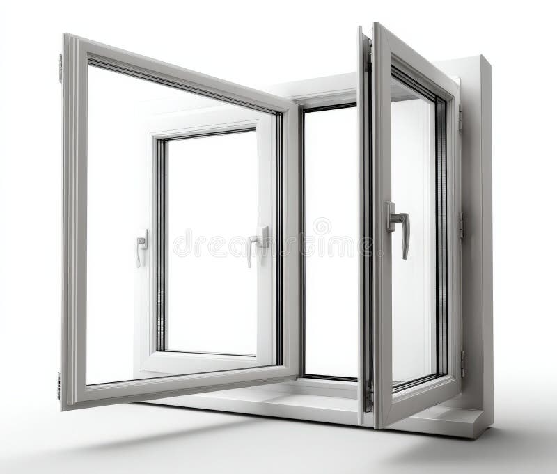 A White Window is Currently Open on a White Background Surface Stock ...