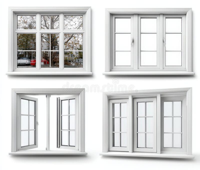 A White Window is Currently Open on a White Background Surface Stock ...