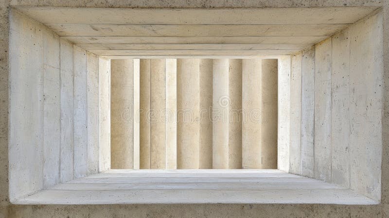 A White Window Frame with a Row of Columns in the Background. Stock ...