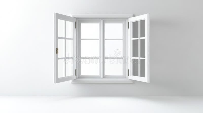 White Window Frames Isolated on White Background Stock Illustration ...
