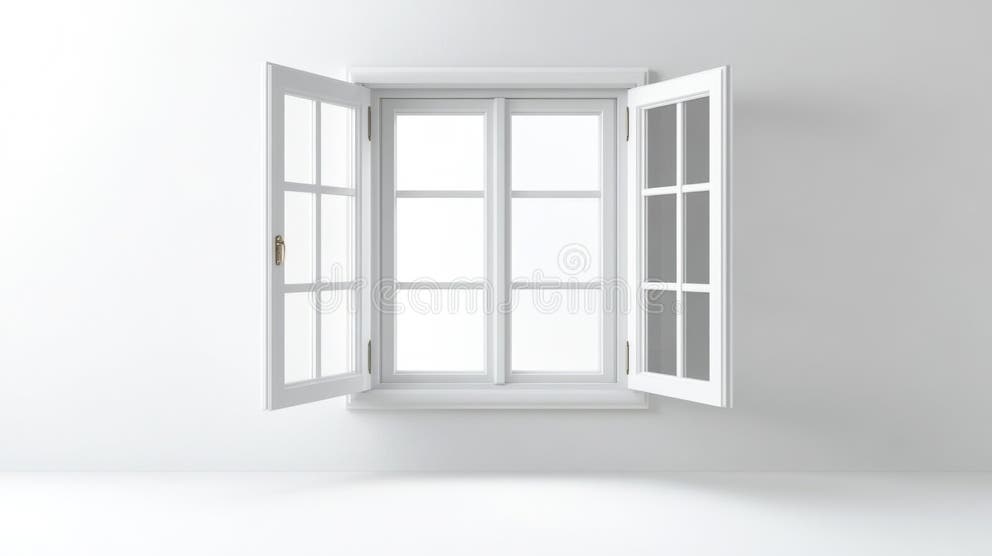 White Window Frames Isolated on White Background Stock Illustration - Illustration of studio ...