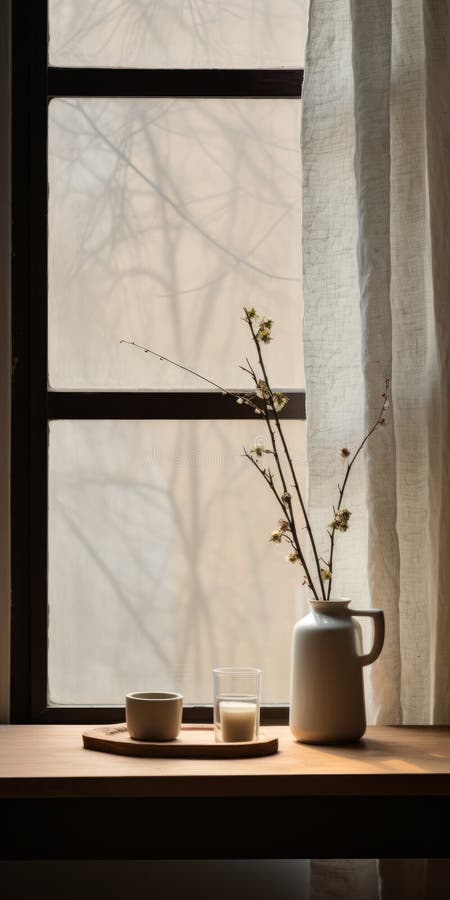 Delicate Still-life: Window Pane on East End of Japan Stock ...
