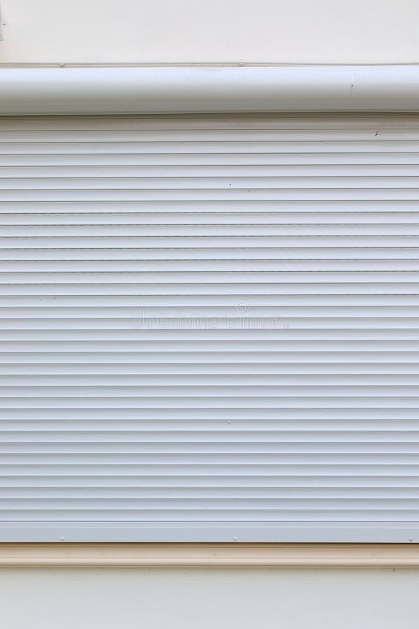 White Roller Shutter Door Closed Security in Modern House Stock Photo ...