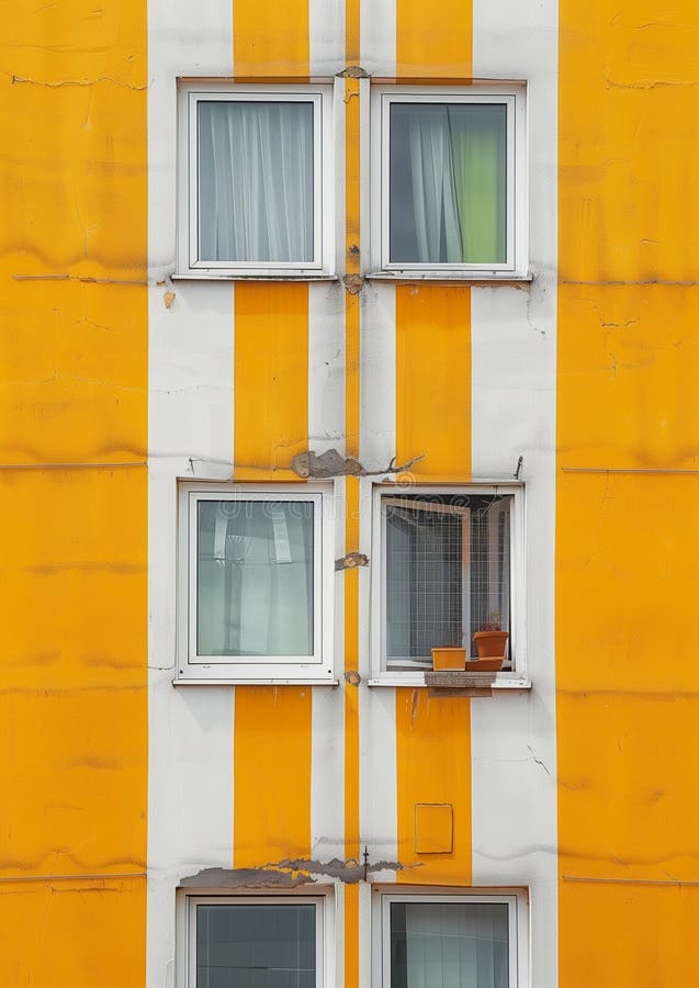White Window on Yellow Shingled Wall. Typical Colourful Architecture. Space for Your Text. Stock ...