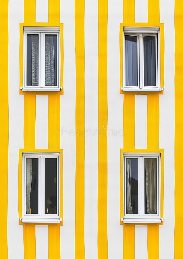 White Window on Yellow Shingled Wall. Typical Colourful Architecture ...
