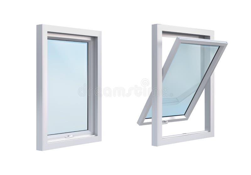 White Windows In Side View On White Background. Stock Vector ...