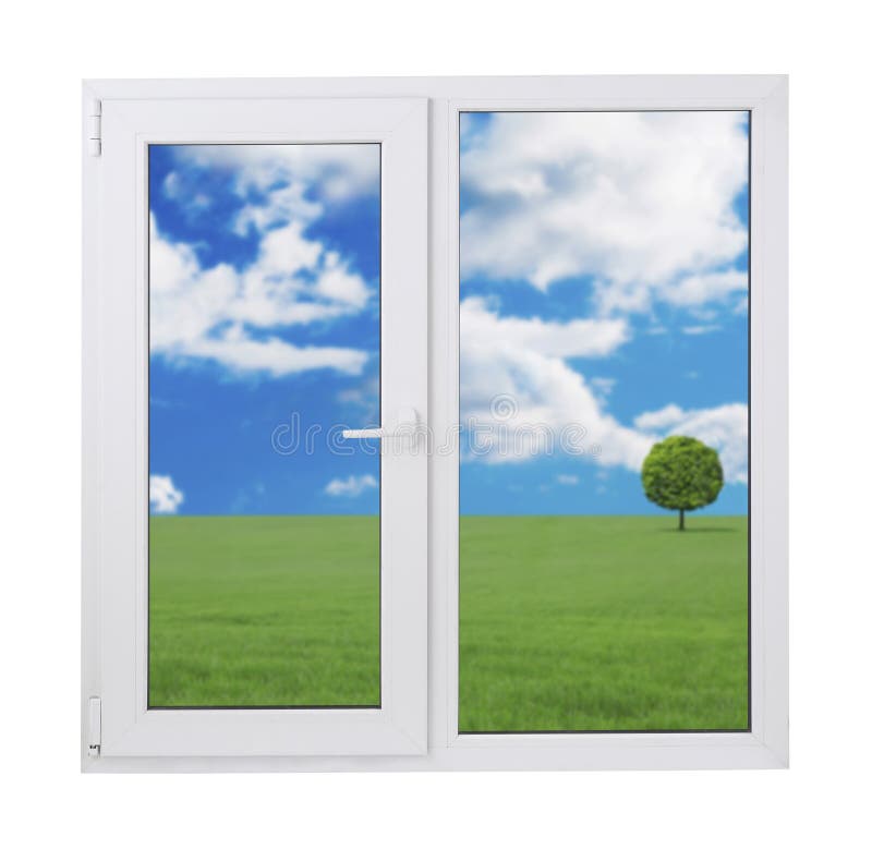 White windows with view stock image. Image of back, comfortable - 107663123