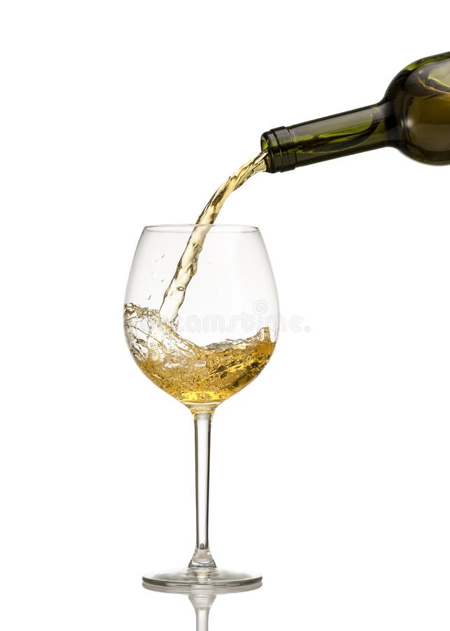 Red and White Wine Being Poured into Wine Glass on White Background ...