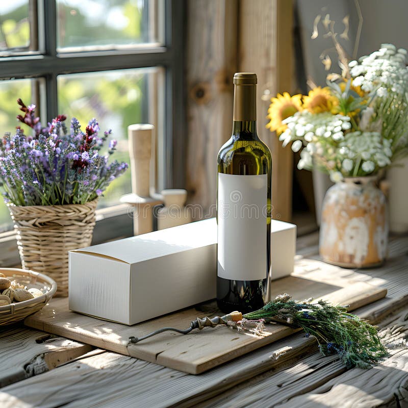 White Wine Box and Bottle Mockup, on the EASTER TABLE is a CLEAN WHITE ...