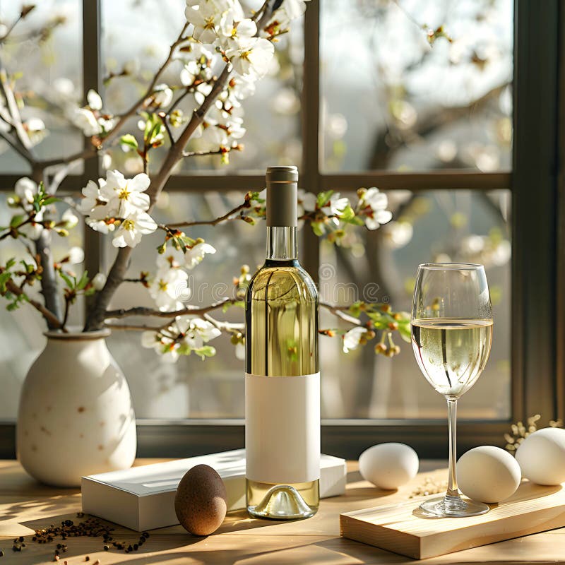 White Wine Box and Bottle Mockup, on the EASTER TABLE is a CLEAN WHITE ...