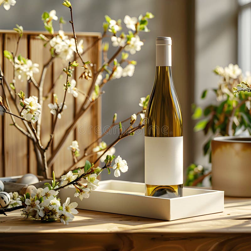 White Wine Box and Bottle Mockup, on the EASTER TABLE is a CLEAN WHITE ...