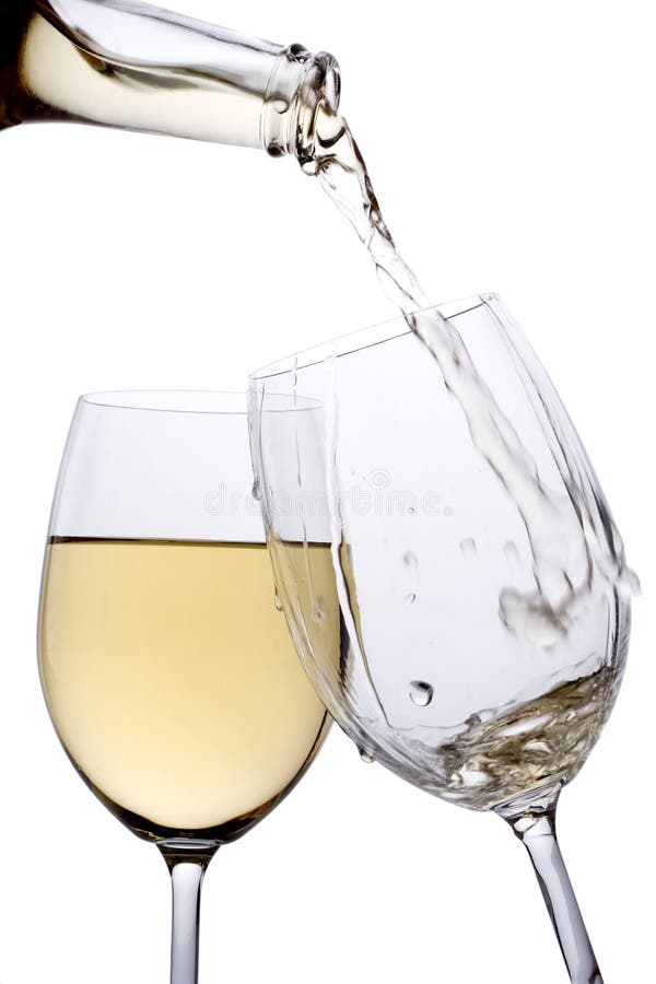 White Wine Poured into a Glass Stock Photo - Image of liquor, enjoy ...