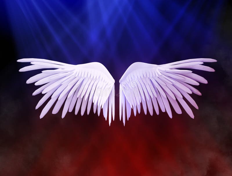 White Wings in a Ray of Light Stock Illustration - Illustration of ...