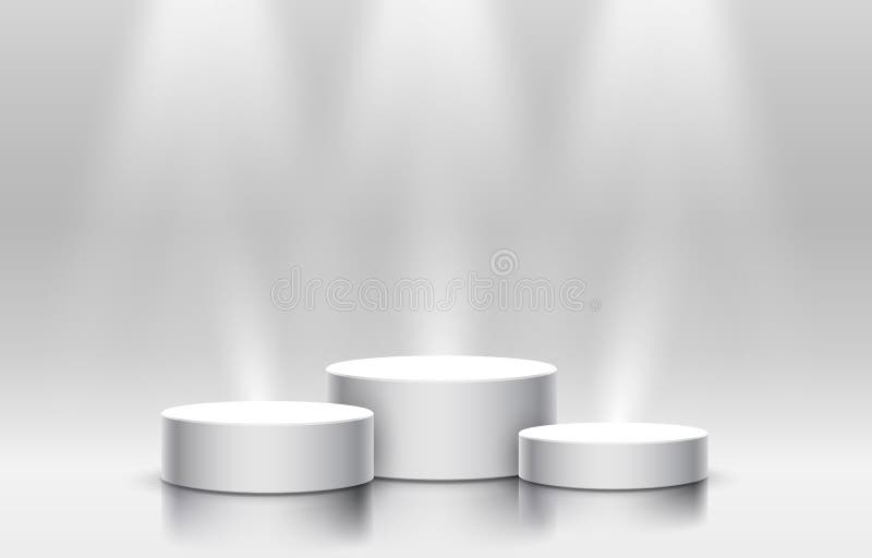 White Winners Podium for Business Concepts, Podium Set Object Stock ...