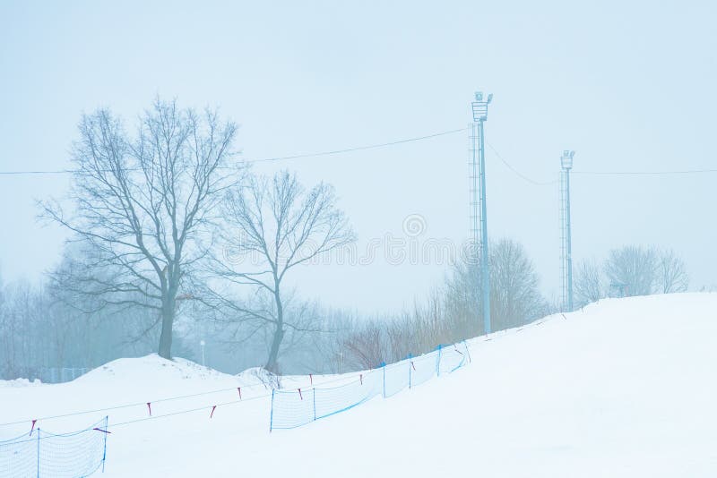 Winter slides for skiing stock image. Image of resting - 236092379