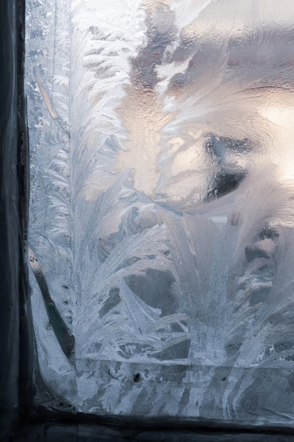 Hoarfrost on window stock photo. Image of abstract, sunbeam - 18599178