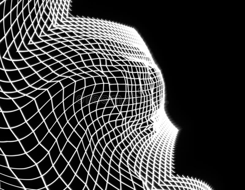 White Wire Frame on Black Background Stock Illustration - Illustration ...