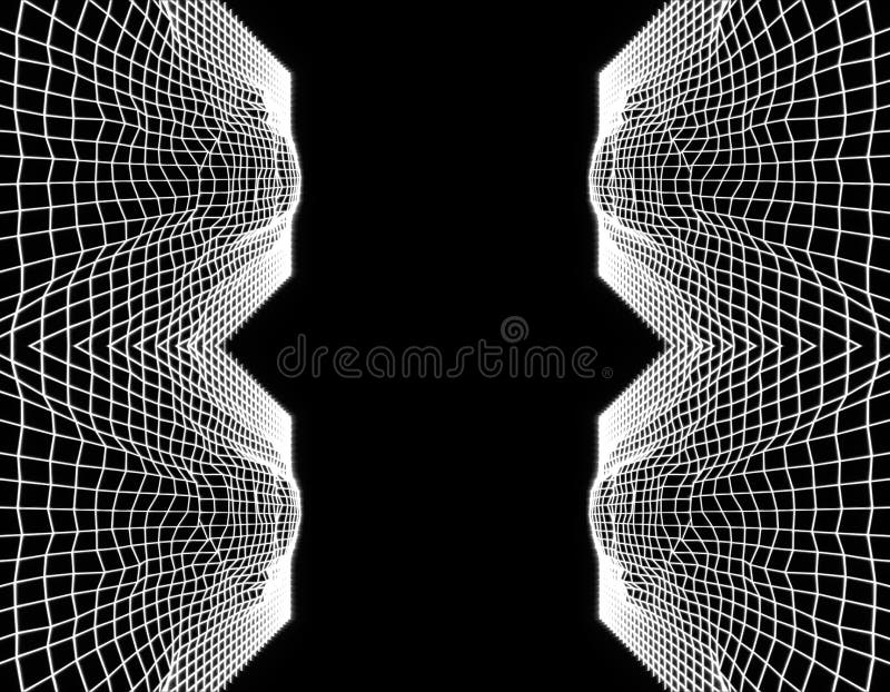 White Wire Frame on Black Background Stock Illustration - Illustration ...